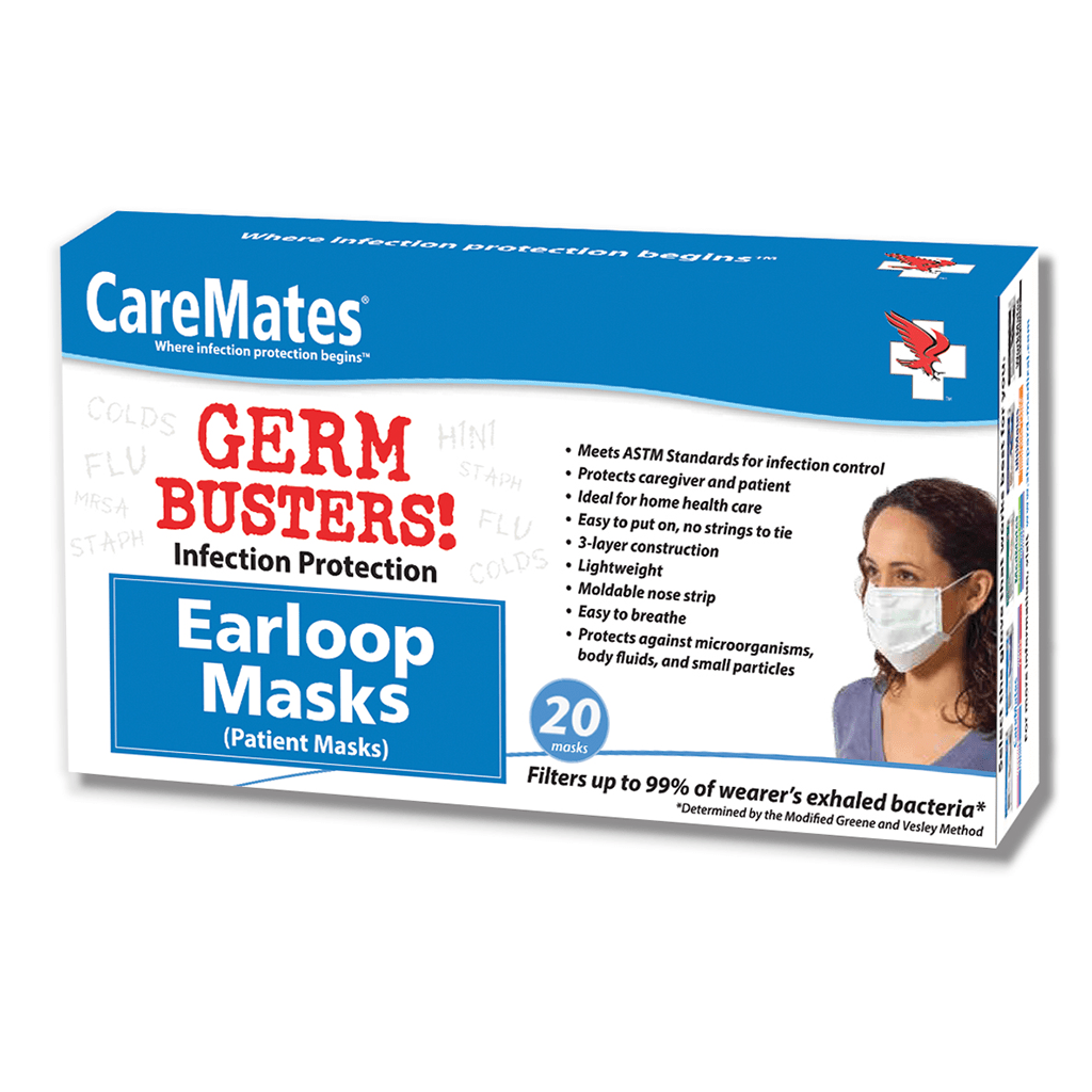 CAREMATES GERM BUSTERS! EARLOOP FACE MASKS(20CT) – Padek Healthcare ...